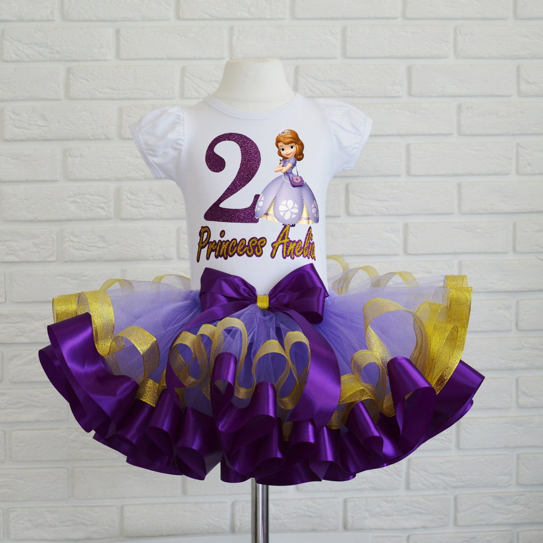 Personalized Princess Sofia Birthday Tutu Set, Purple Princess Sofia Outfit for the First ...