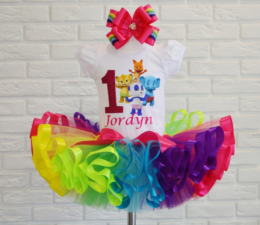 Rainbow Word Party Birthday Outfit, Costom Rainbow Word Party Tutu Set ...