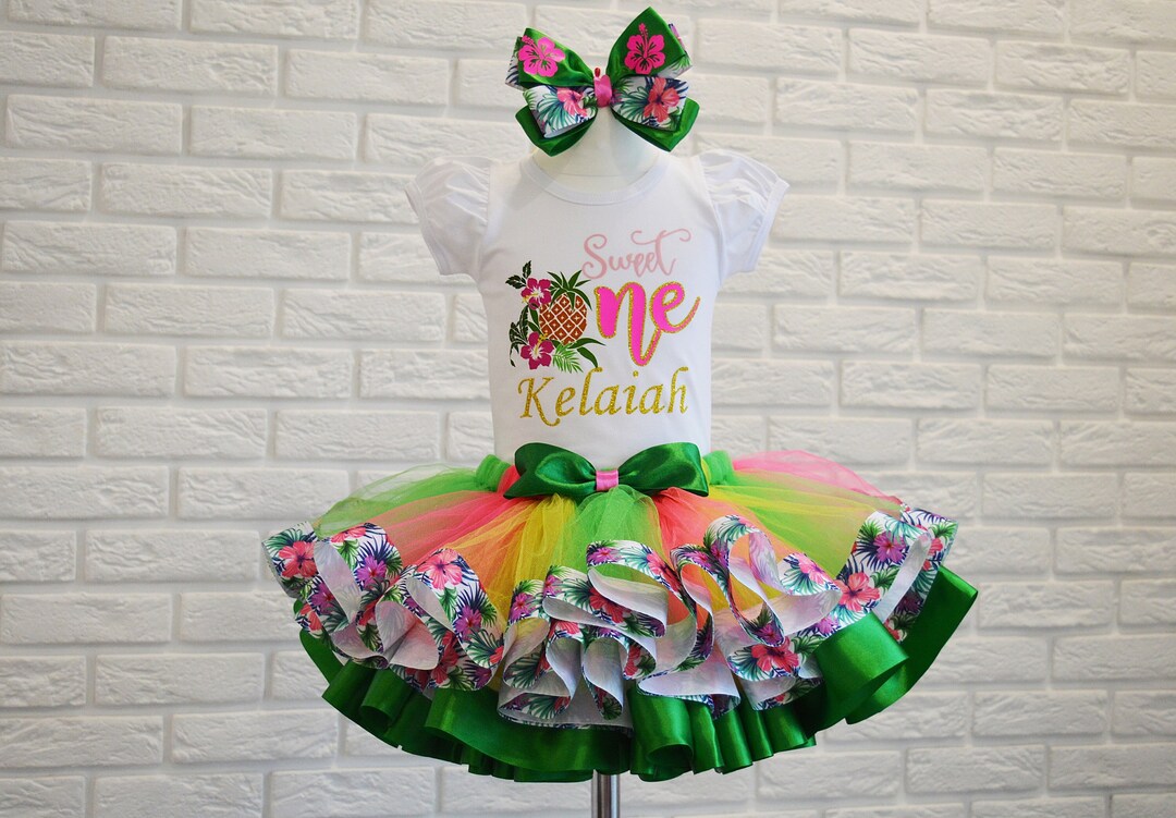 Luau First Birthday Outfit, Pineapple Birthday Tutu Set, Sweet One ...