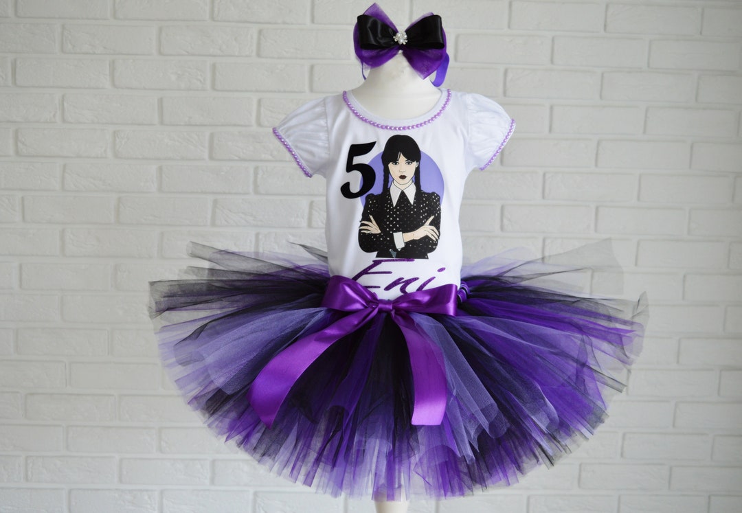 Wednesday Birthday Tutu Set, Wednesday Purple Birthday Costume ...