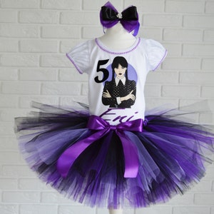 Wednesday Birthday Tutu Set, Wednesday Purple Birthday Costume ...