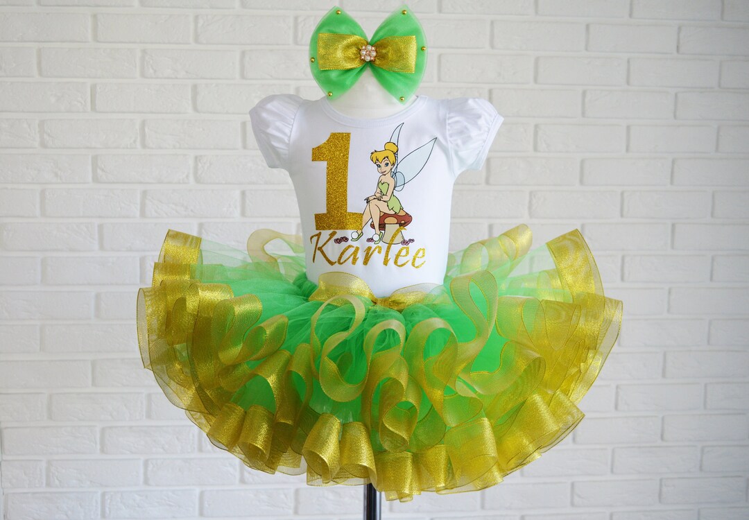 Tinkerbell Birthday Tutu Outfit, Fairy Birthday Set Tinker Bell 1st ...