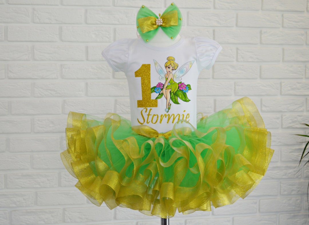 Tinkerbell Birthday Tutu Outfit, Fairy Tinker Bell 1st Birthday Party ...