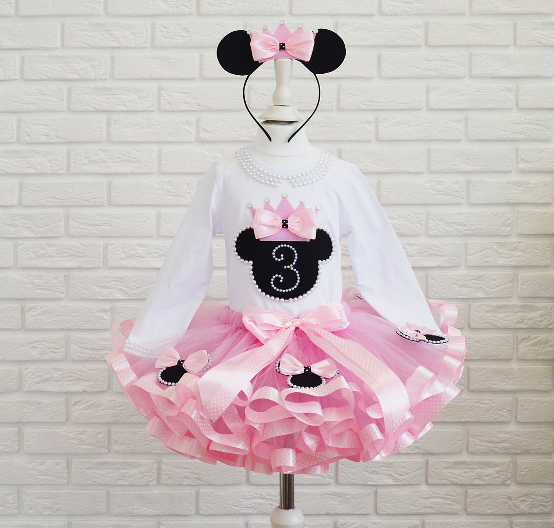 Pink Mouse Birthday Tutu Outfit Girls Mouse Dress, Pink Mouse Costume ...