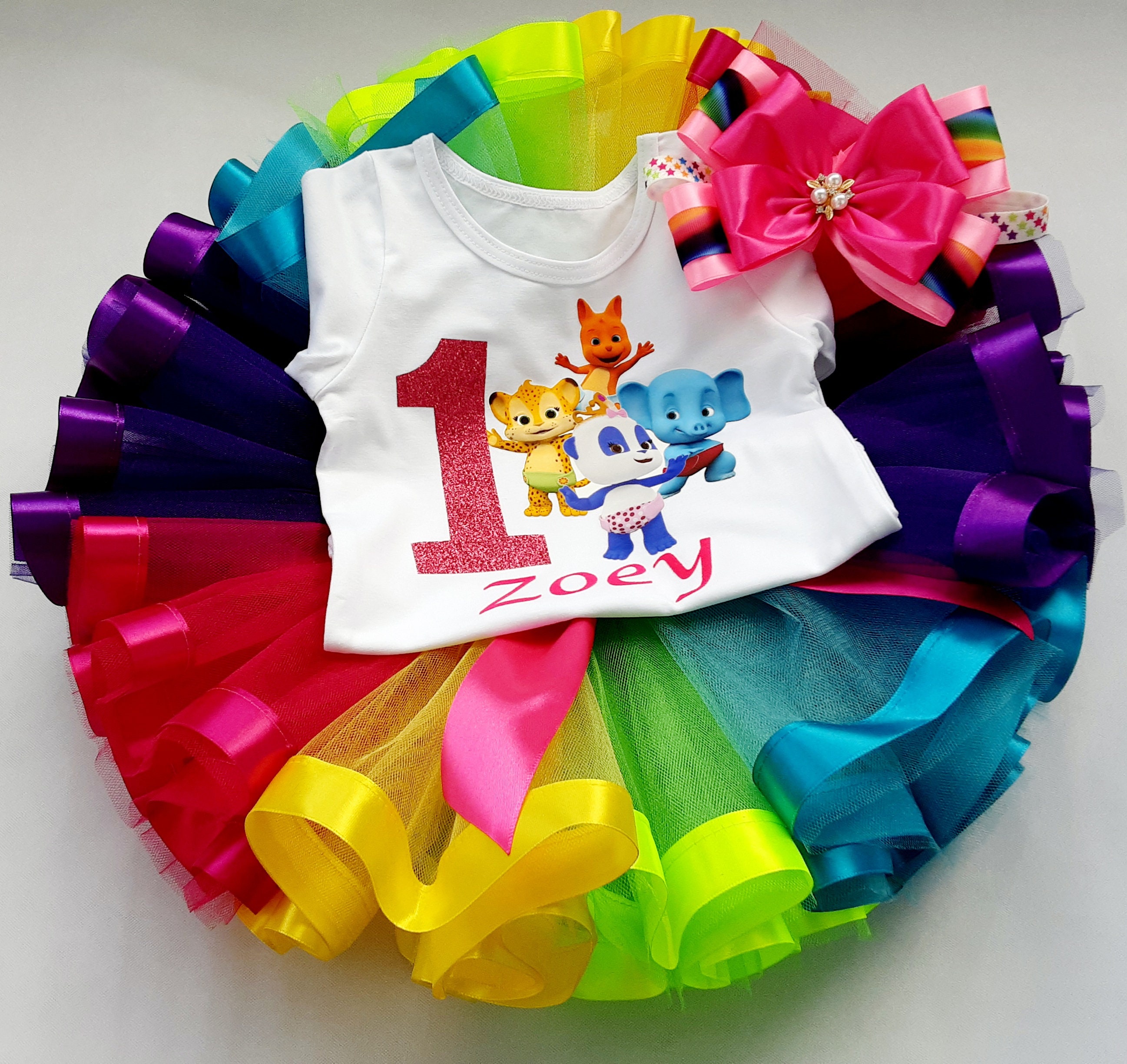 Word party Birthday tutu outfit costom Rainbow Word Party | Etsy