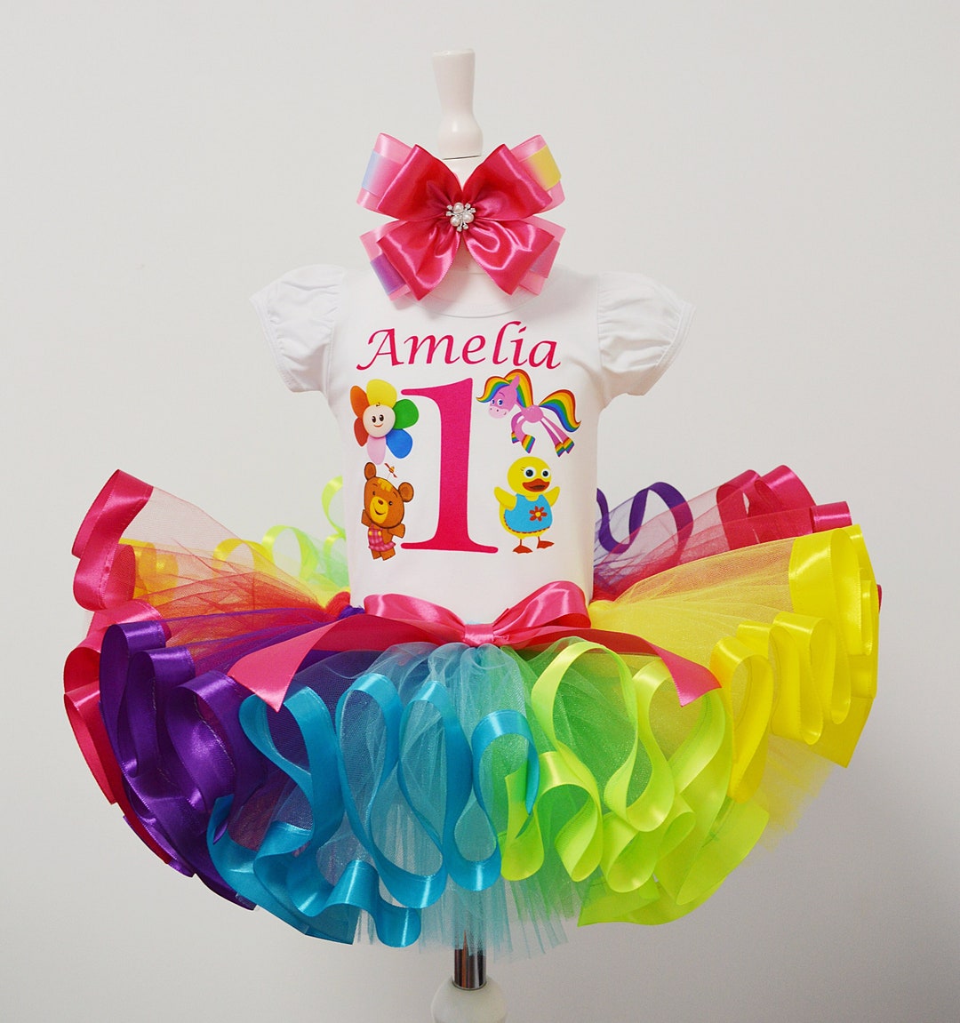 Babyfirst TV Birthday Tutu Outfit, Rainbow Horse Blossom Bonnie Bear ...