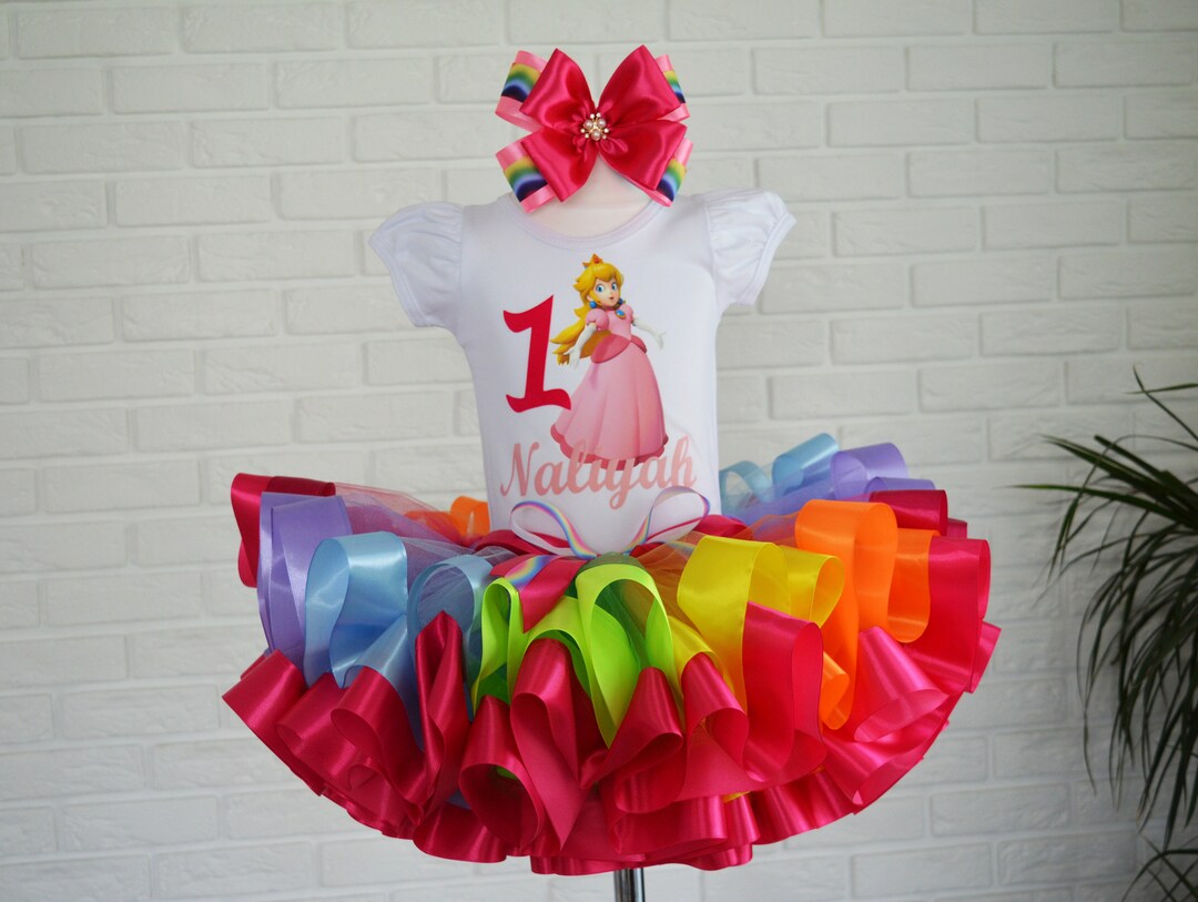 Custom Princess Peach Birthday Tutu Set, Princess Peach Tee Birthday ...