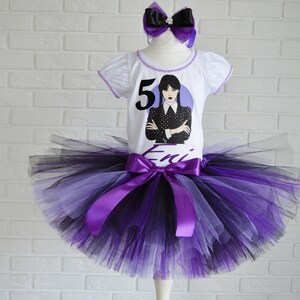 Wednesday Birthday Tutu Set, Wednesday Purple Birthday Costume ...