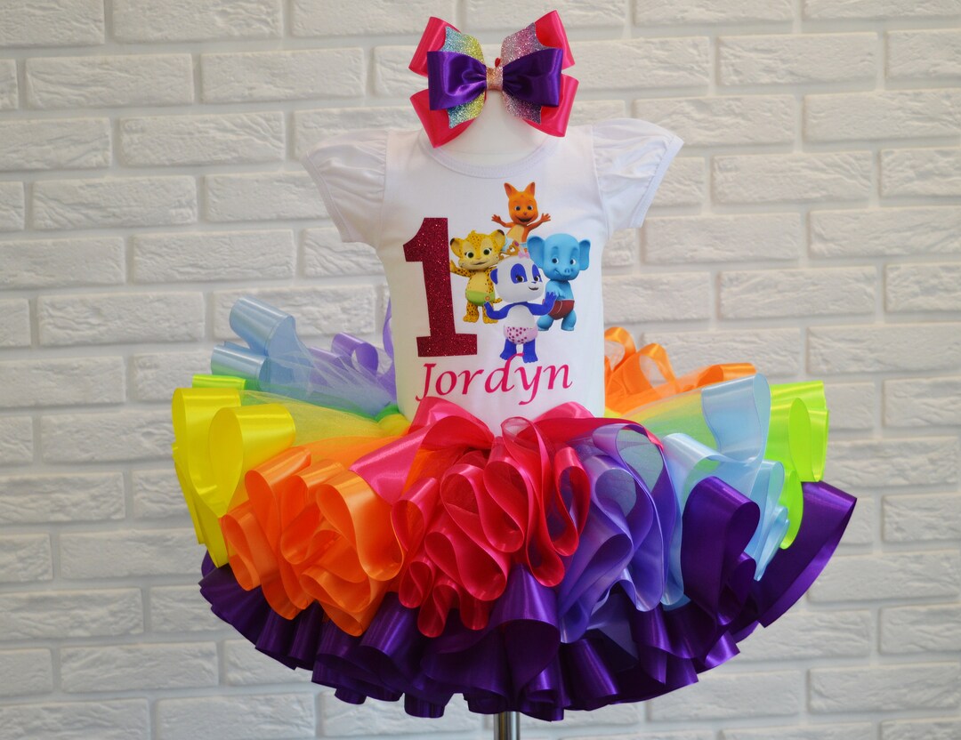 Rainbow Word Party Tutu Outfit: Custom Birthday Set - Etsy