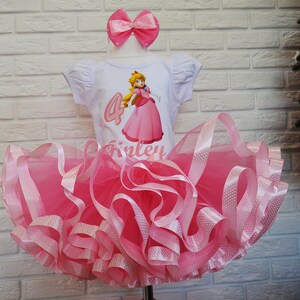 Princess Peach Birthday Tutu Outfit for Baby Girl, Custom Princess ...