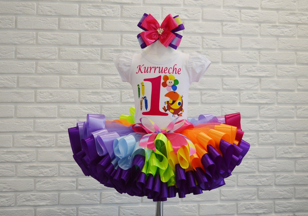 Babyfirst TV Birthday Tutu Outfit, Rainbow Baby First TV 1st Birthday ...