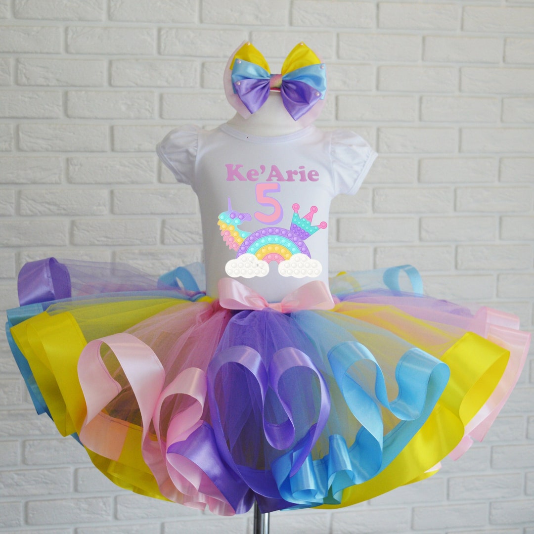 Fidget Toy Party Birthday Tutu Outfit, Personalized Custom Pop Toy ...