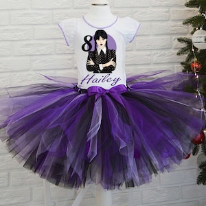 Wednesday Birthday Tutu Set, Wednesday Purple Birthday Costume ...