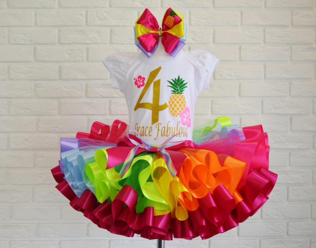 Pineapple Birthday Tutu Set, Luau Tropical Birthday Outfit, Sweet ...
