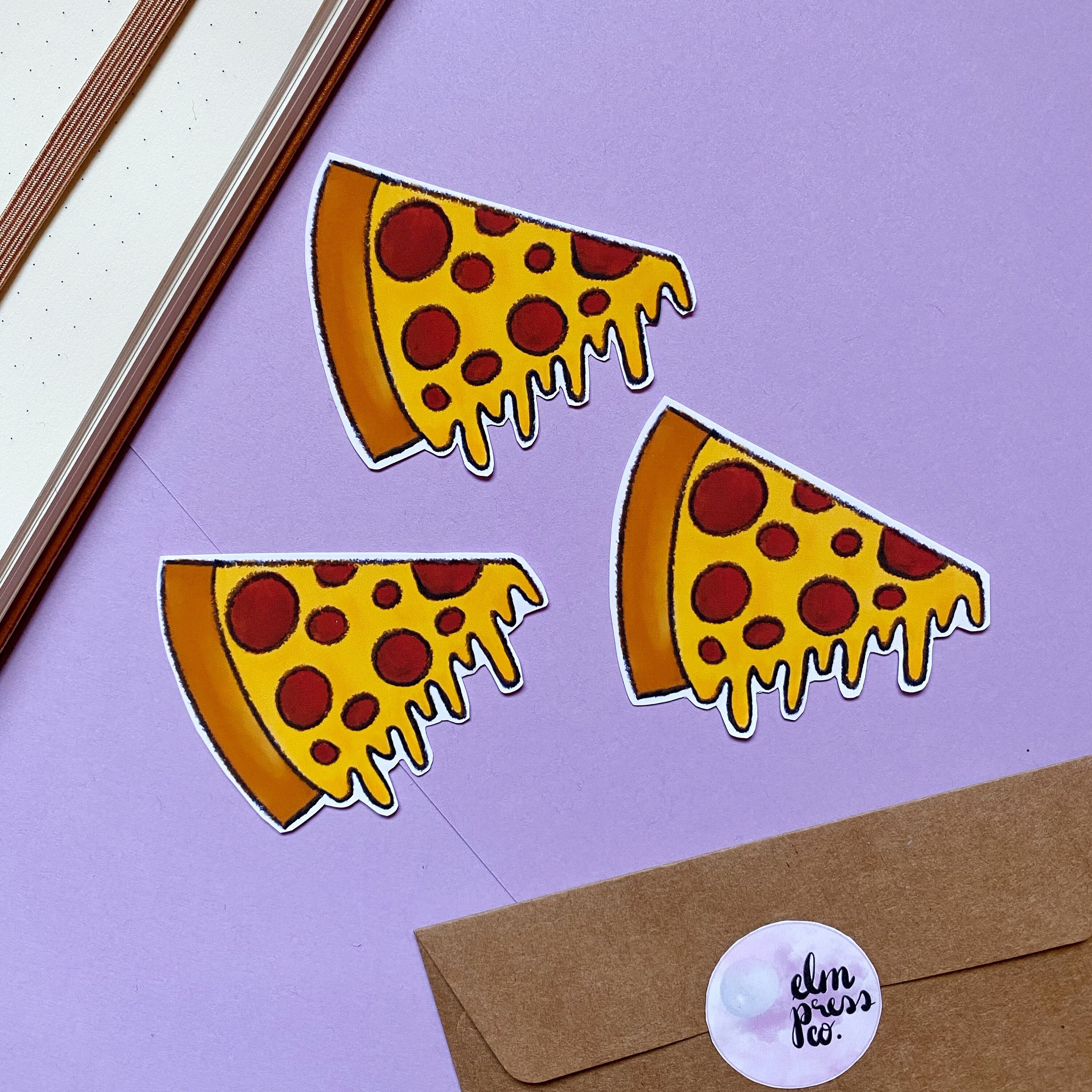 Pepperoni Pizza Matte Vinyl Sticker Autocollant alimentaire | Etsy