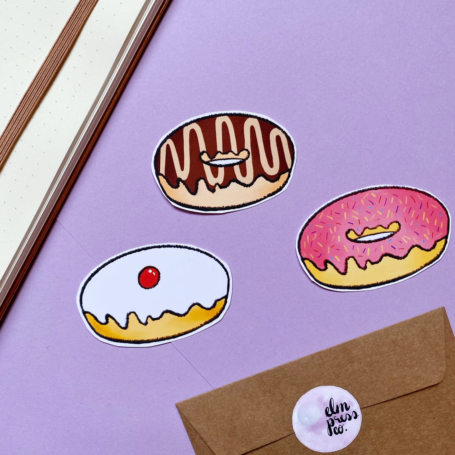 Assorted Donut Matte Vinyl Sticker Bundle Sticker Set Food - Etsy