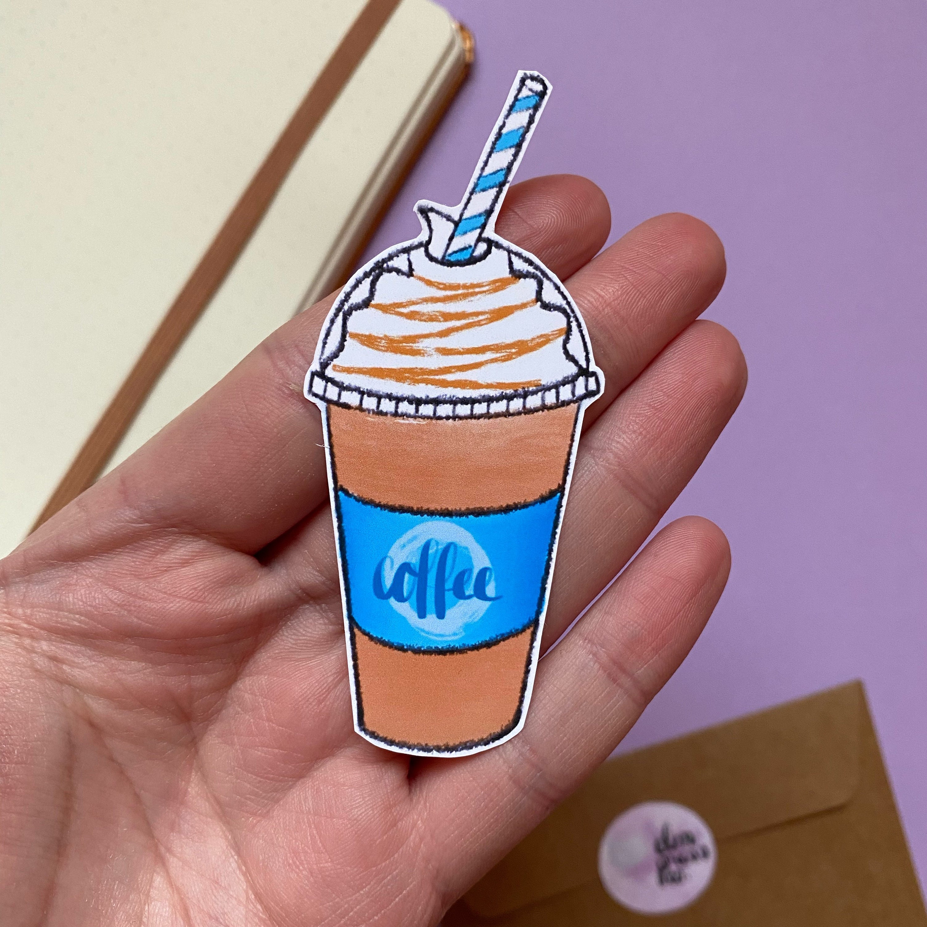 Blue Iced Coffee Matte Vinyl Sticker / Amante de la cafeína / - Etsy España