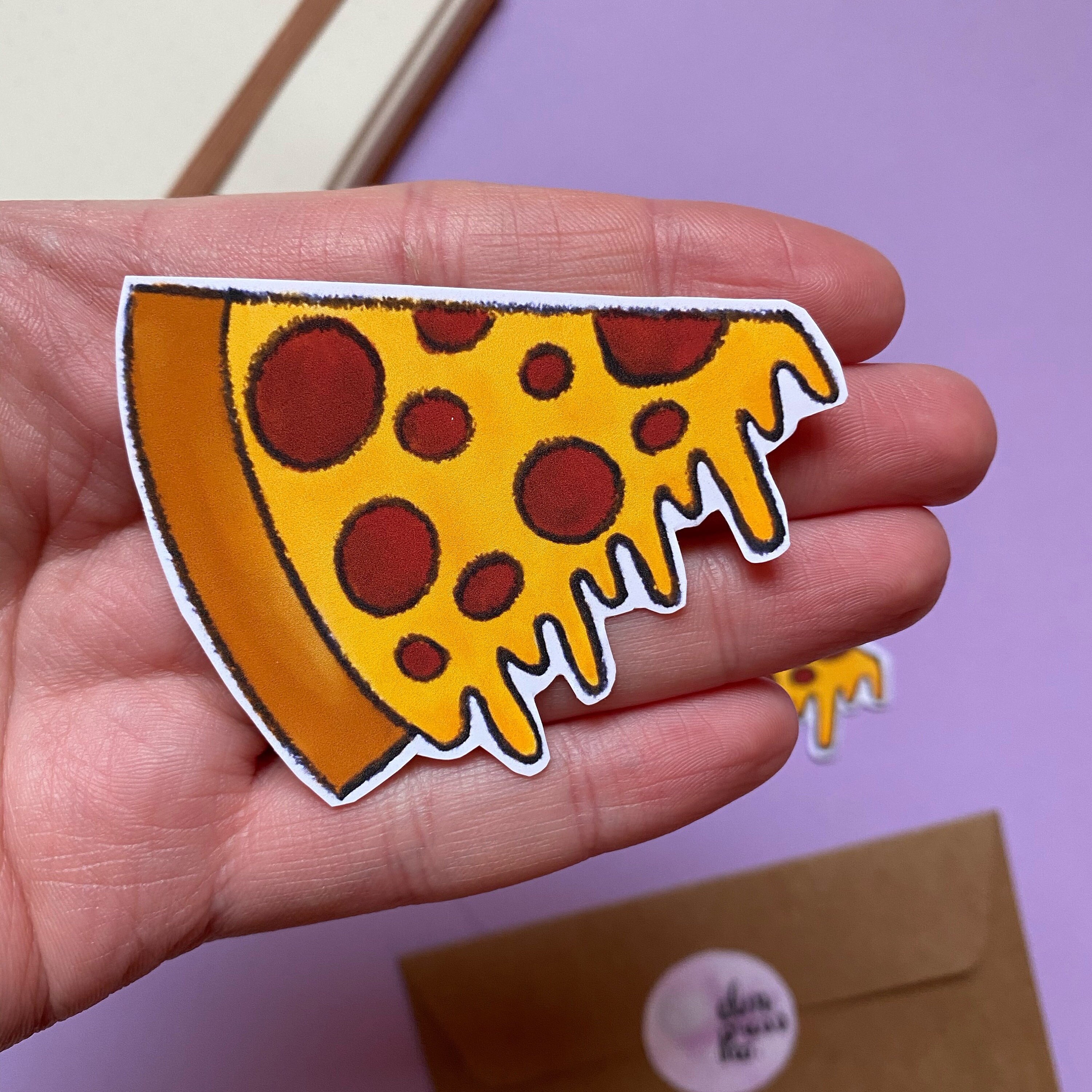 Pepperoni Pizza Matte Vinyl Sticker Autocollant alimentaire | Etsy