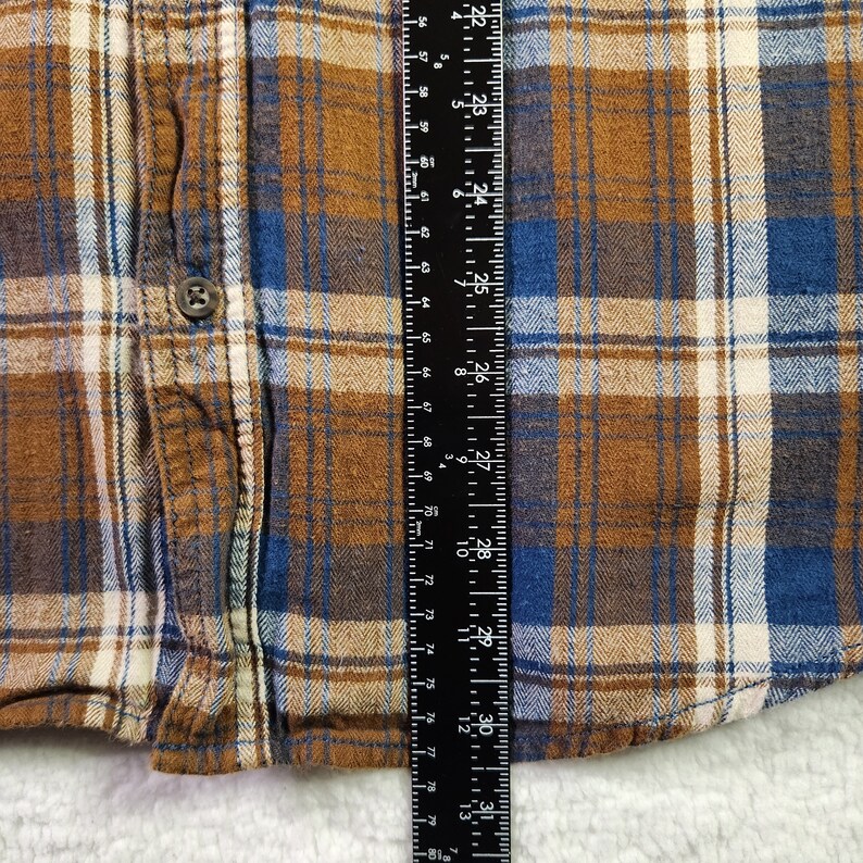 Faded Glory Plaid Flannel Shirt Large Long Sleeve Button-down Pocket ...