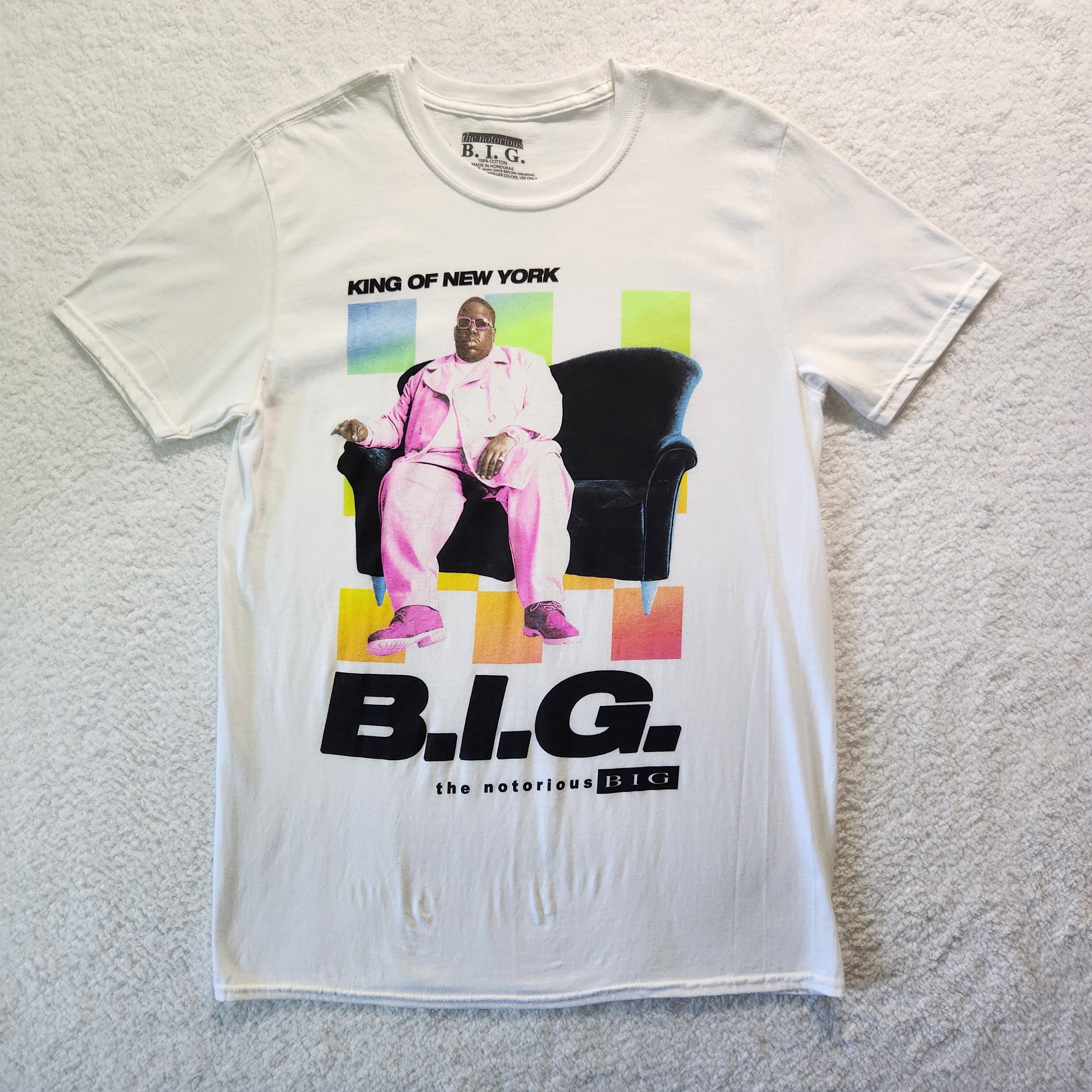 Notorious B.I.G. Biggie Shirt Adult Medium White Rap Tee Hip-hop Mens ...