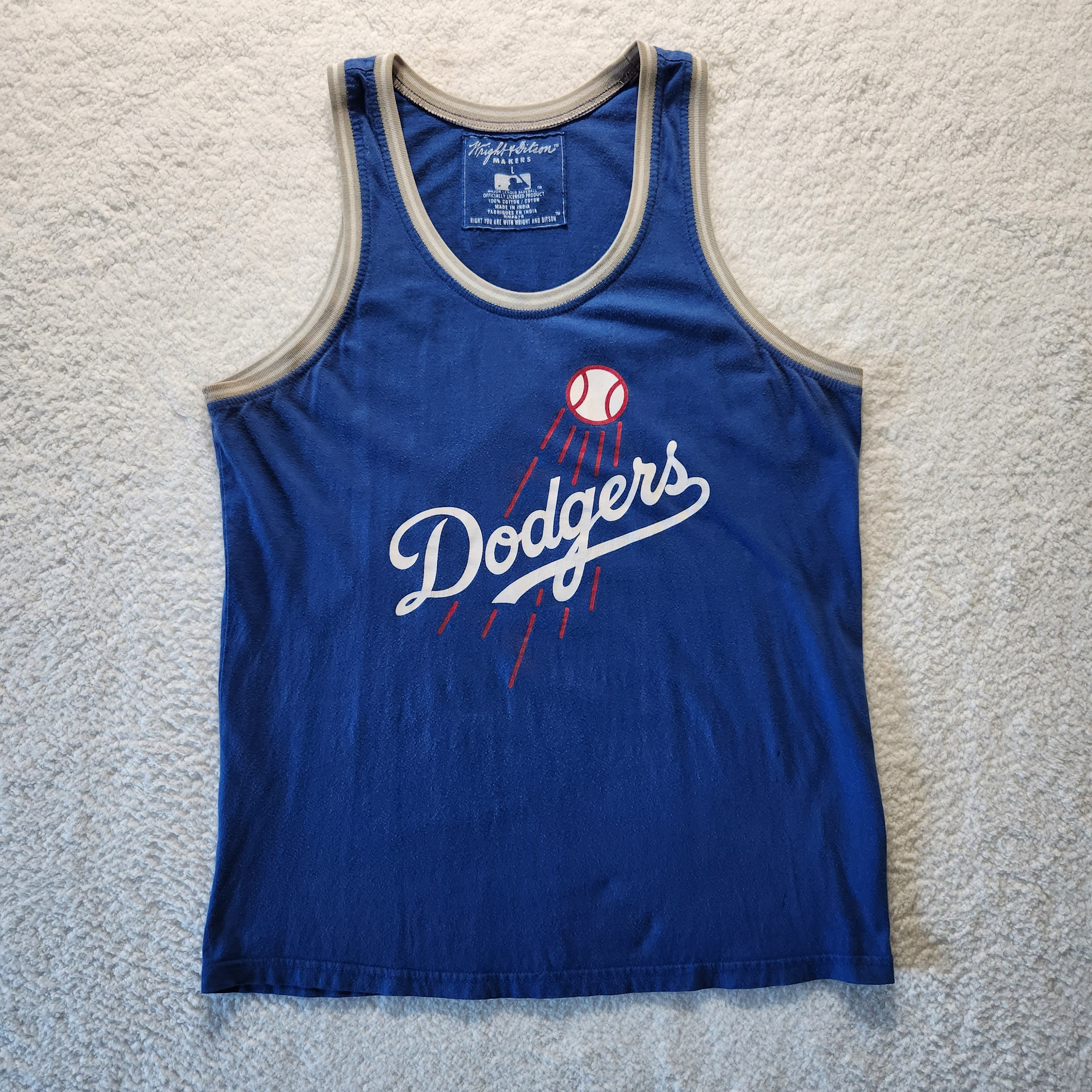 Los Angeles LA Dodgers Shirt Large Blue Retro MLB Baseball Sportswear ...