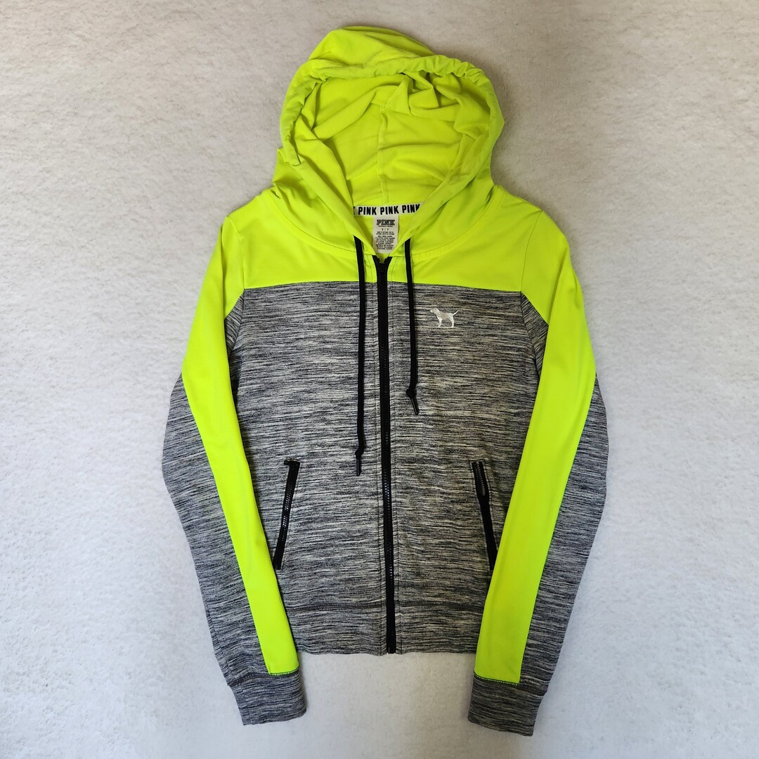 Victoria's Secret PINK Hoodie Small Gray Full Zip Hooded Sweatshirt ...