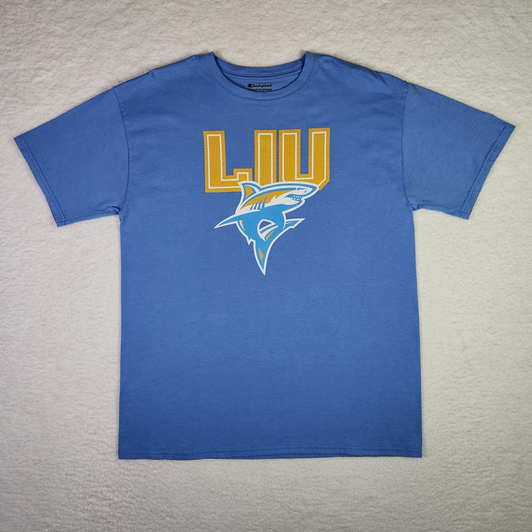 Long Island University Sharks T-shirt Medium Blue Collegiate Football ...