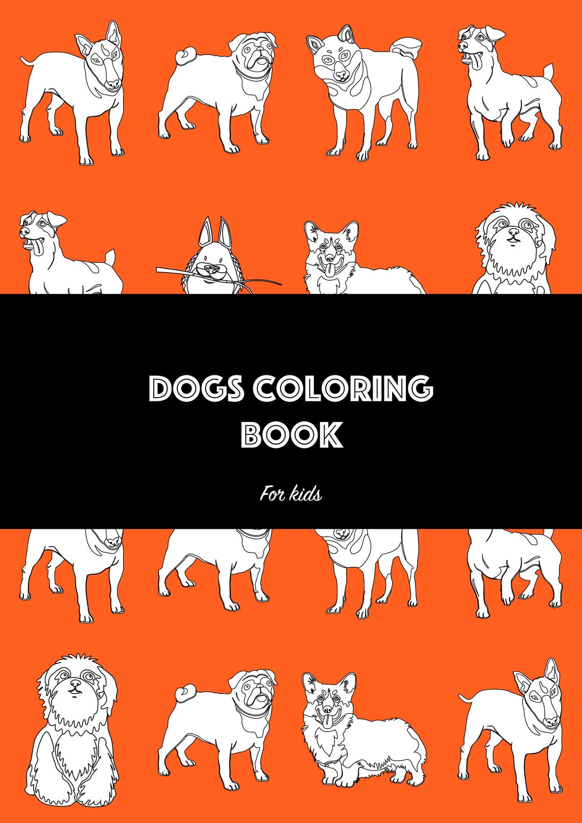 Dogs Coloring Book For Kids Dog Breeds Colouring Pages For | Etsy