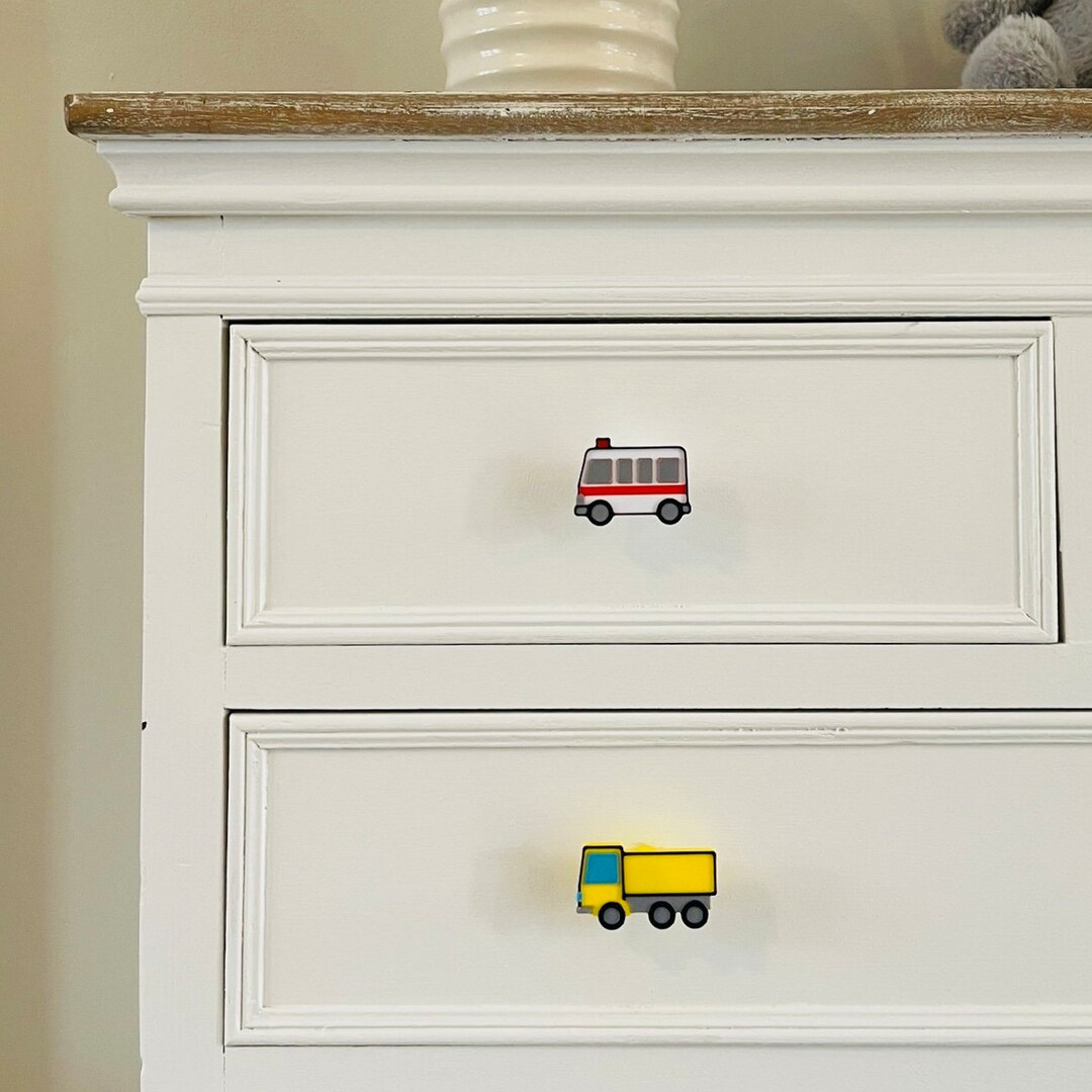 Vehicle Drawer Handles, Vehicle Nursery Decor, Car Drawer Knobs, Construction Theme Handles, Car ...
