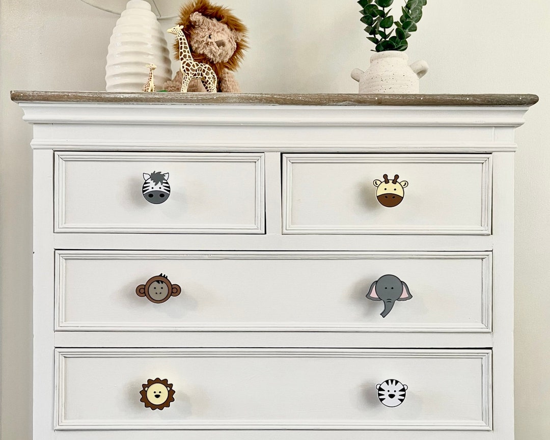 Cute Safari Animal Drawer Handles, Safari Nursery Decor, Jungle Nursery ...