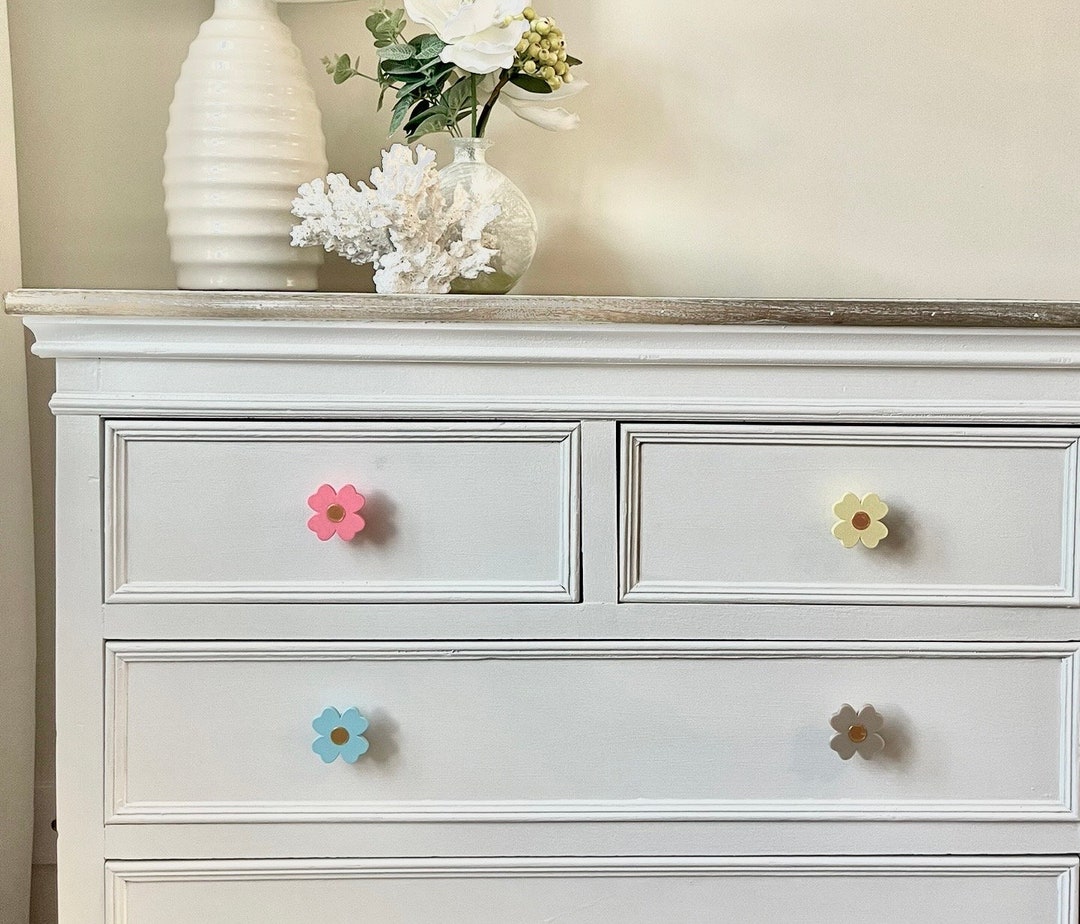 Four Leaf Clover Drawer Handles, Flower Bedroom Decor, Flower Drawer ...