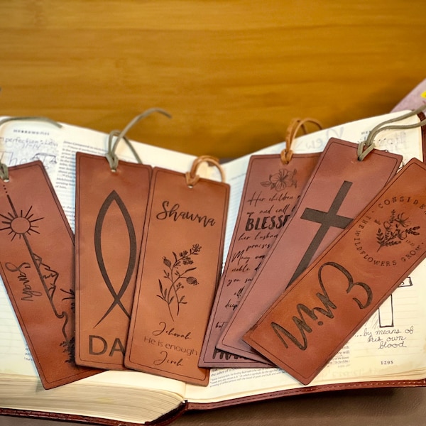 Custom Leather Logo Bookmark - Etsy