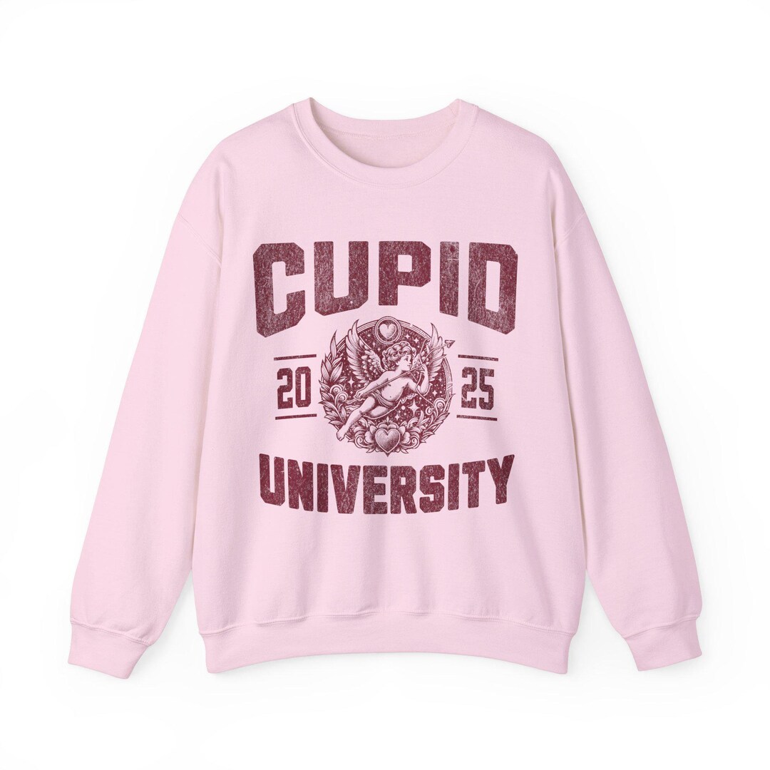 Cupid University 2025 Sweatshirt, Cute Valentine's Day Sweatshirt , Funny College Sweatshirt ...