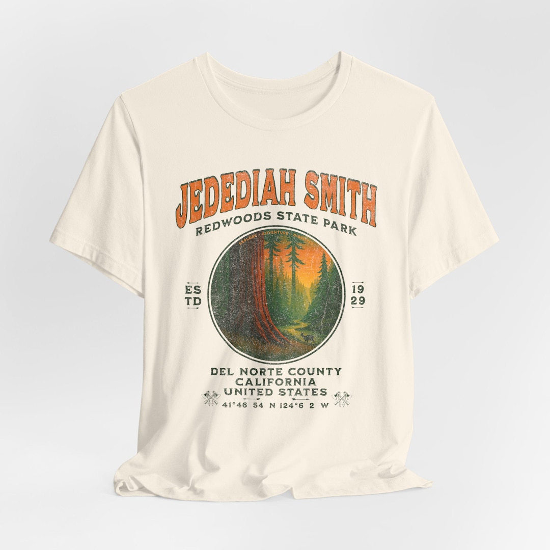 Jedediah Smith Redwoods T-shirt, Vintage Redwood Forest Tee, Adventure ...