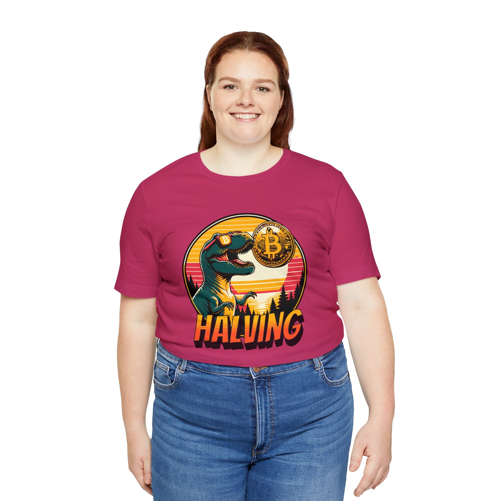 Bitcoin Halving T-rex Sunset Shirt, Bitcoin Halving Shirt,funny Shirt ...