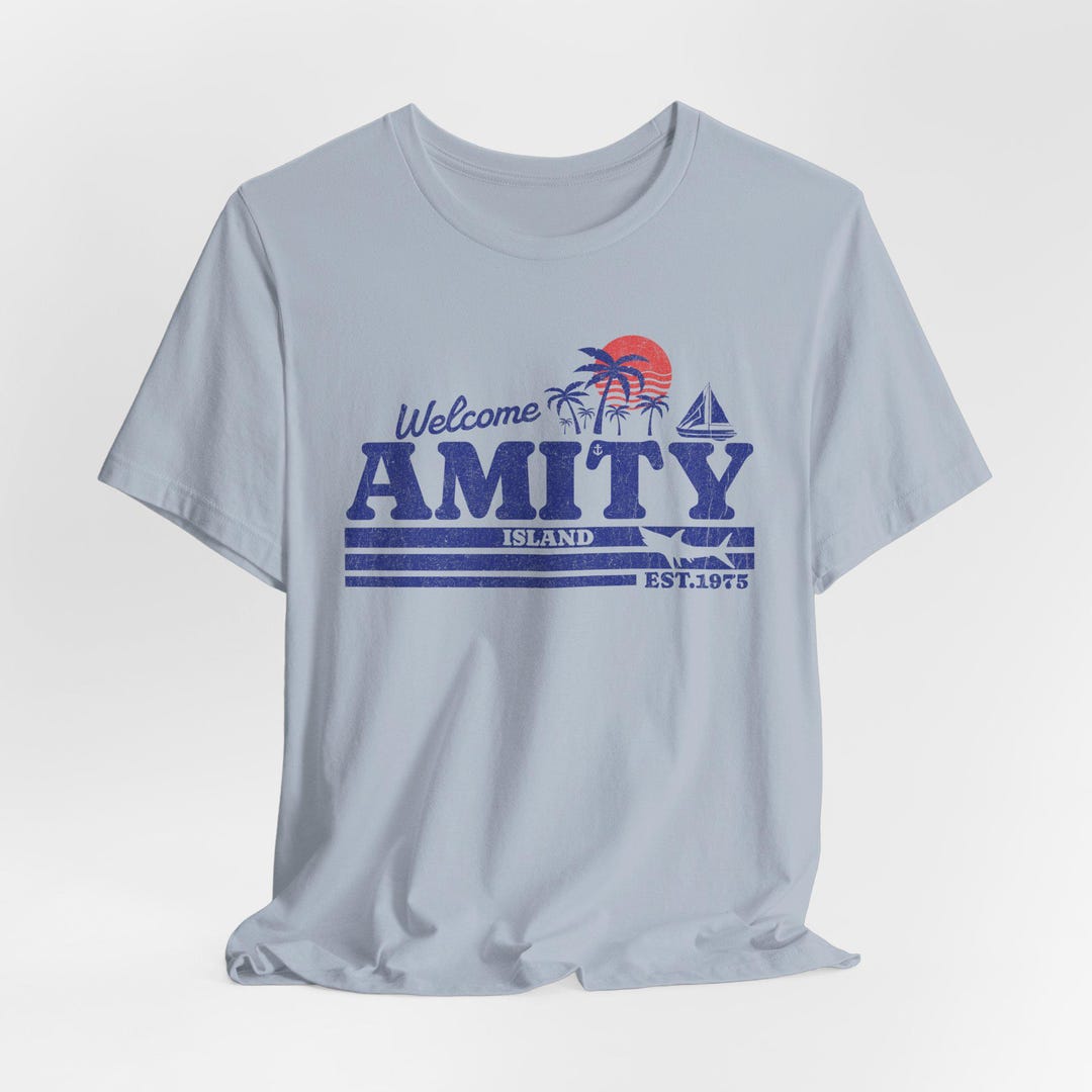 Welcome Amity Island 1975 Retro Movie Shirt, Vintage Graphic Jaws Amity ...