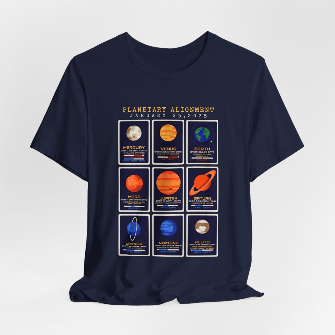 Planetary Alignment 2025 Shirt, Solar System Shirt, Astronomy Shirt, Sun Earth Comet Nature ...