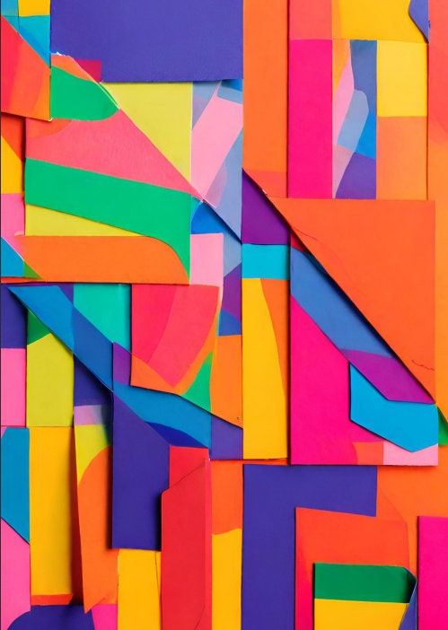 Abstract Asymmetrical Art Vintage Home Decor Contemporary Art - Etsy