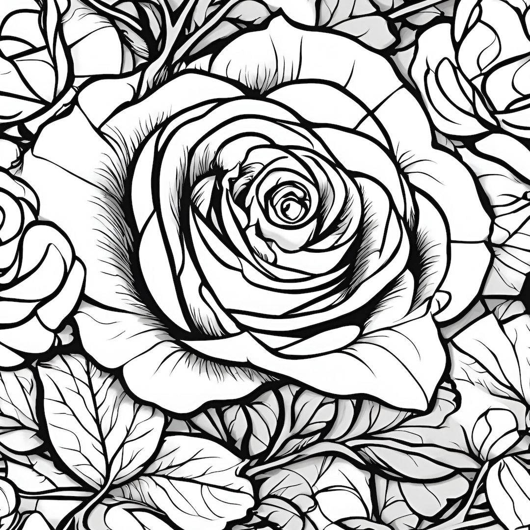 Garden Coloring Book for Adults Outdoor Magical Flowers Botanical ...