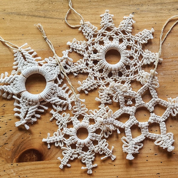 Macrame Snowflake - Etsy