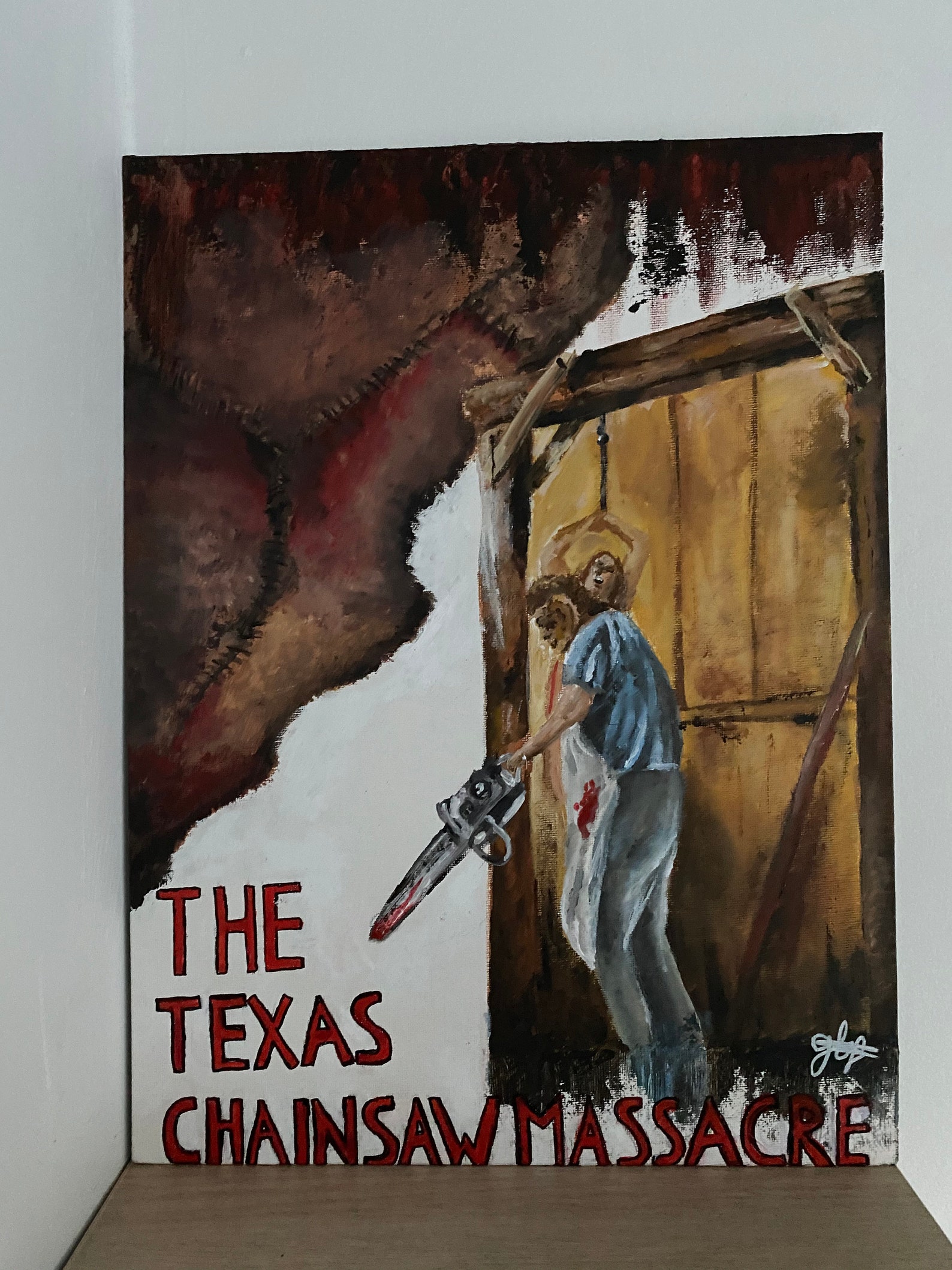 Texas Chainsaw Massacre painting-Leatherface art | Etsy