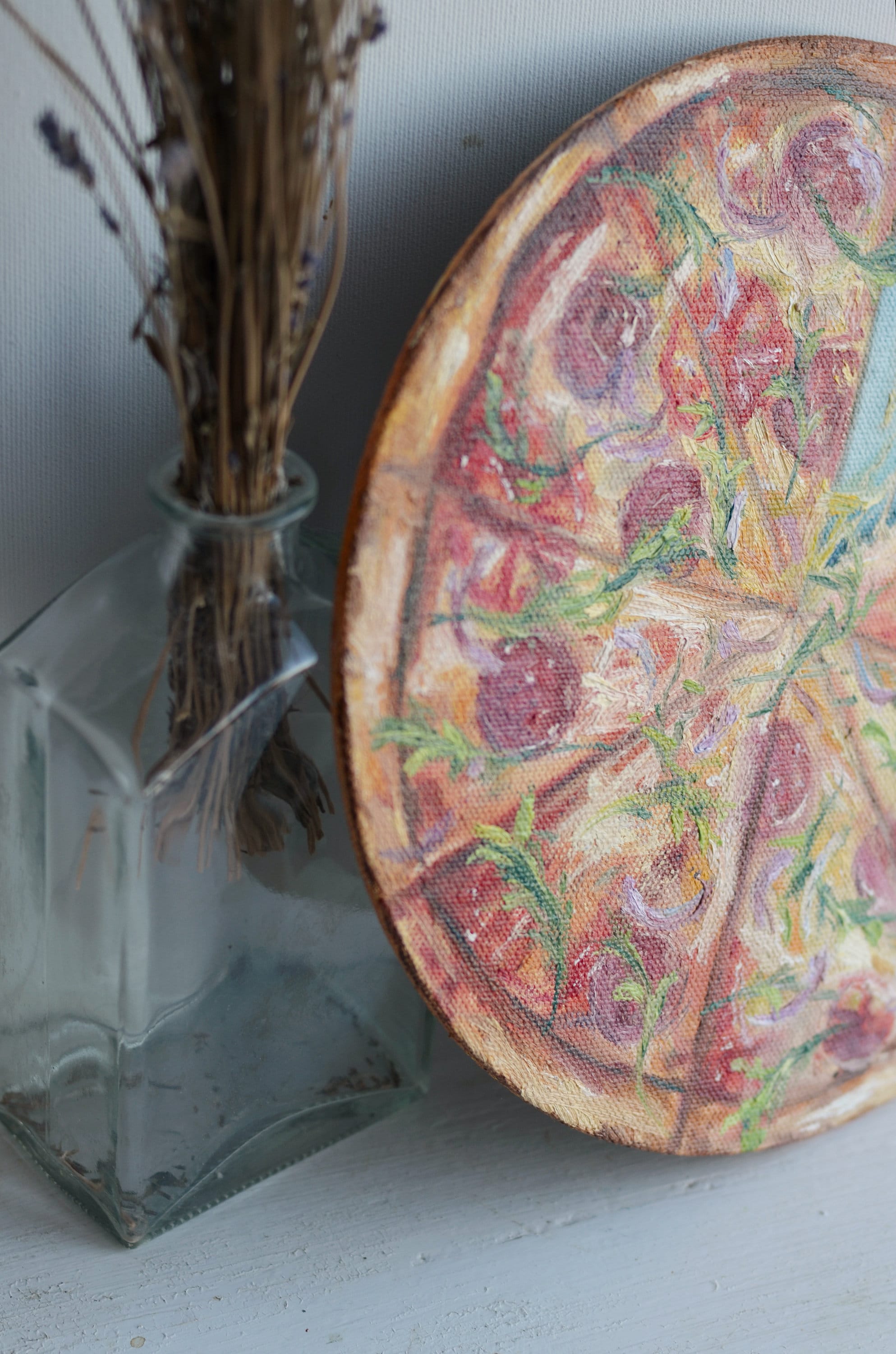 Original Pizza Oil Painting, Realistic Hand Painted Pizza Art, 25 Cm ...
