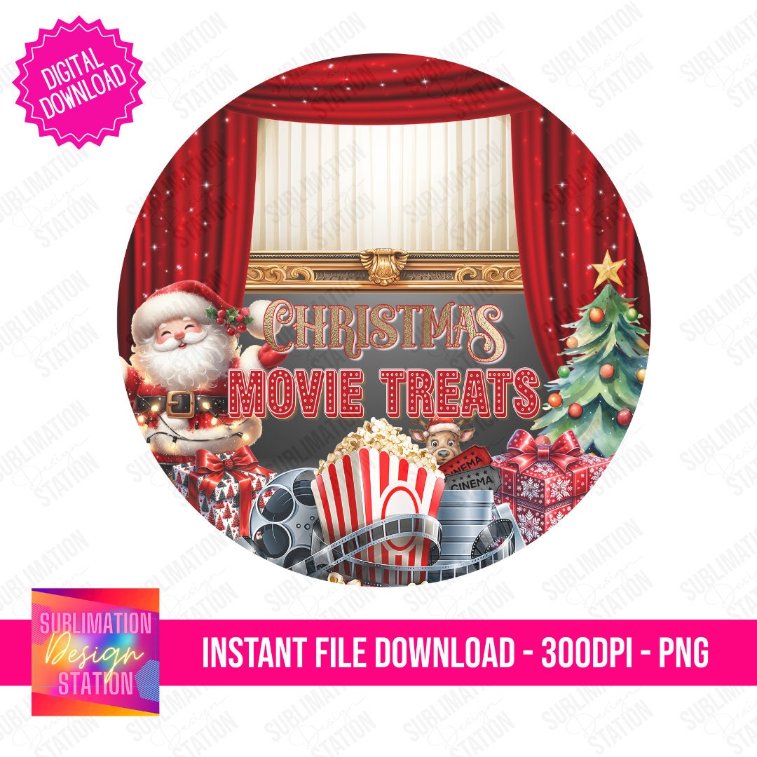 Christmas Movie Sweet Chocolate Tub Topper for Stickers - PNG Design ...