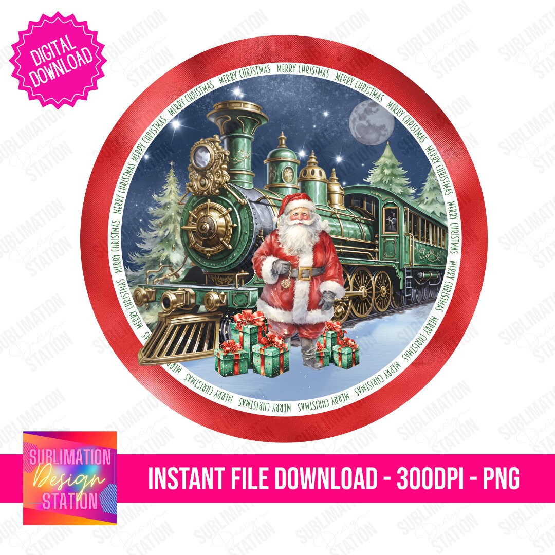 Christmas Sweet Chocolate Tub Topper for Stickers - Santa Train Express ...