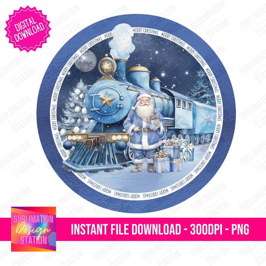 Christmas Sweet Chocolate Tub Topper for Stickers - Santa Train Express ...
