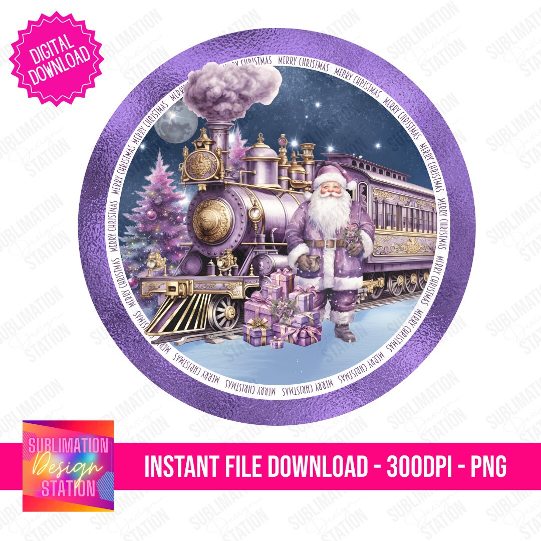 Christmas Sweet Chocolate Tub Topper for Stickers - Santa Train Express ...