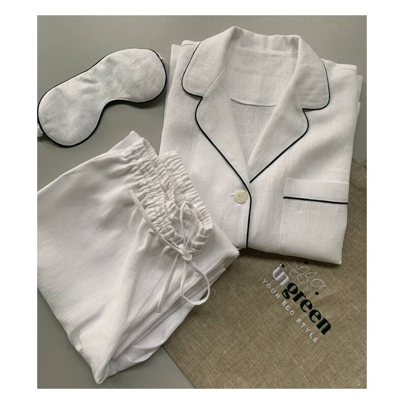 Monogrammed Mom Pajamas, Mom Birthday Gift, Linen Personalized Pajamas ...