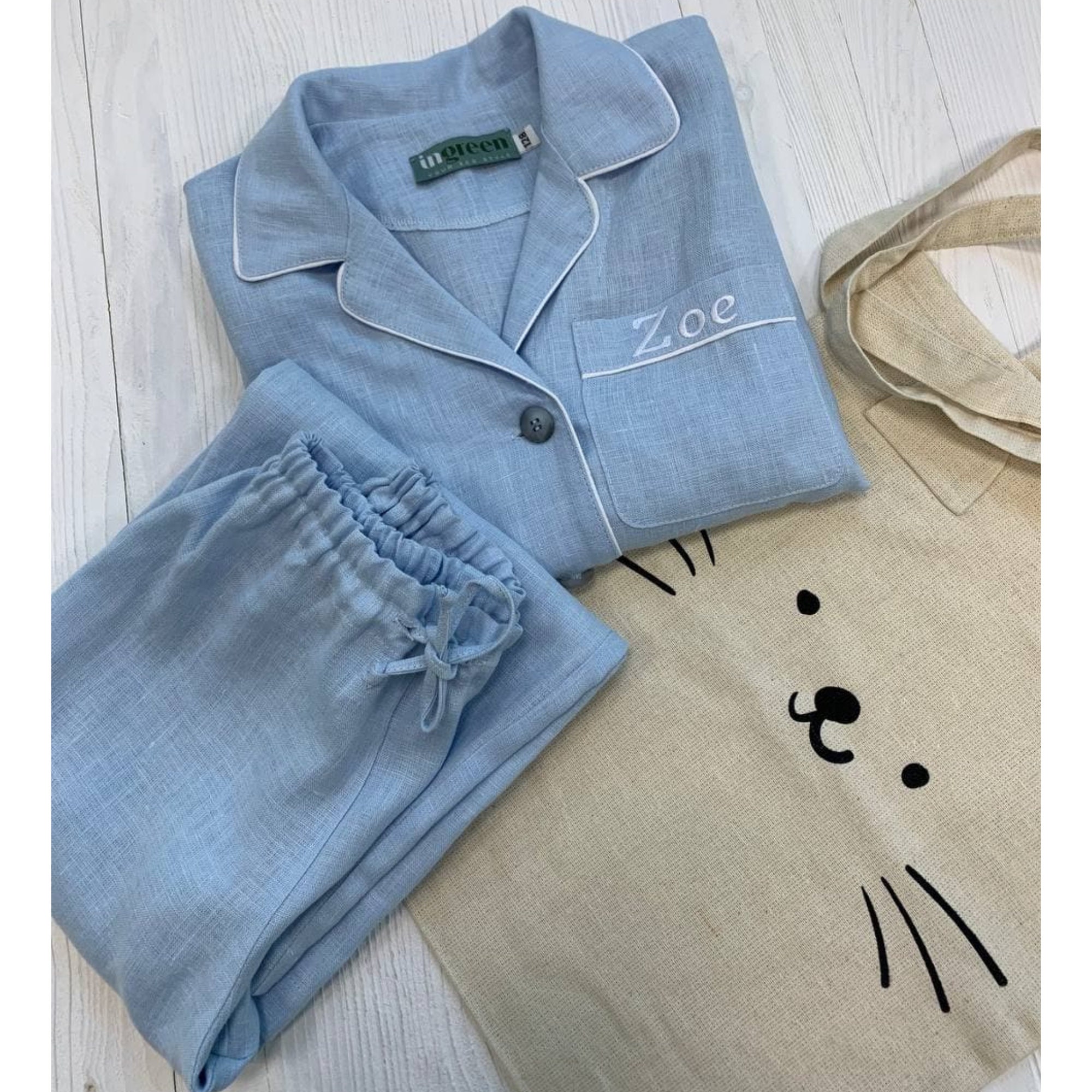 Monogrammed Mom Pajamas, Mom Birthday Gift, Linen Personalized Pajamas ...