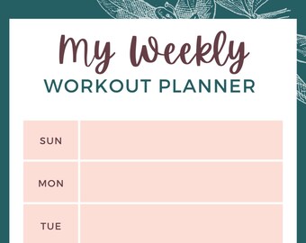 Weekly Workout Tracker, Exercise Planner, Workout Printable, Exercise ...