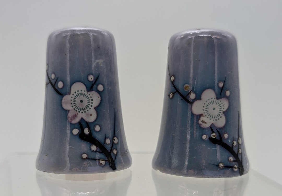 Japanese Small Light Blue Lusterware Hand Painted Moriage Cherry ...
